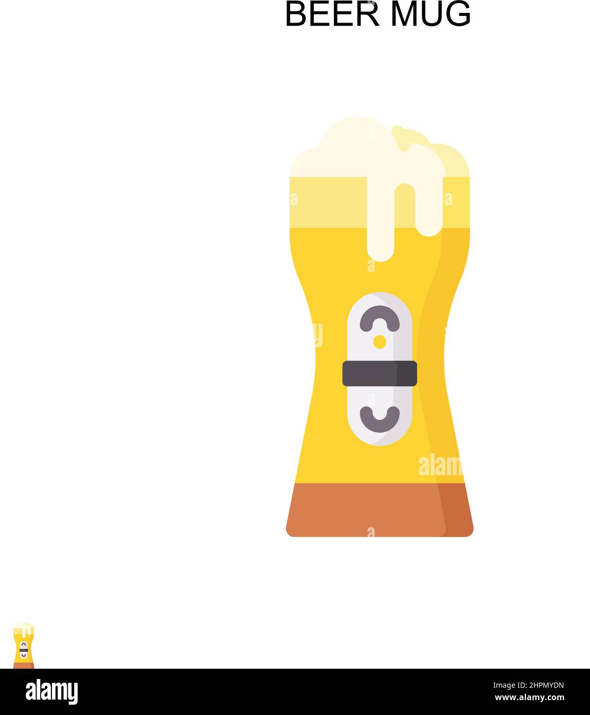 Beer mug Simple vector icon. Illustration symbol design template for ...