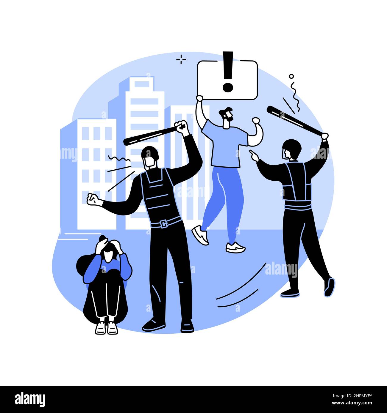 Police violence abstract concept vector illustration Stock Vector Image ...