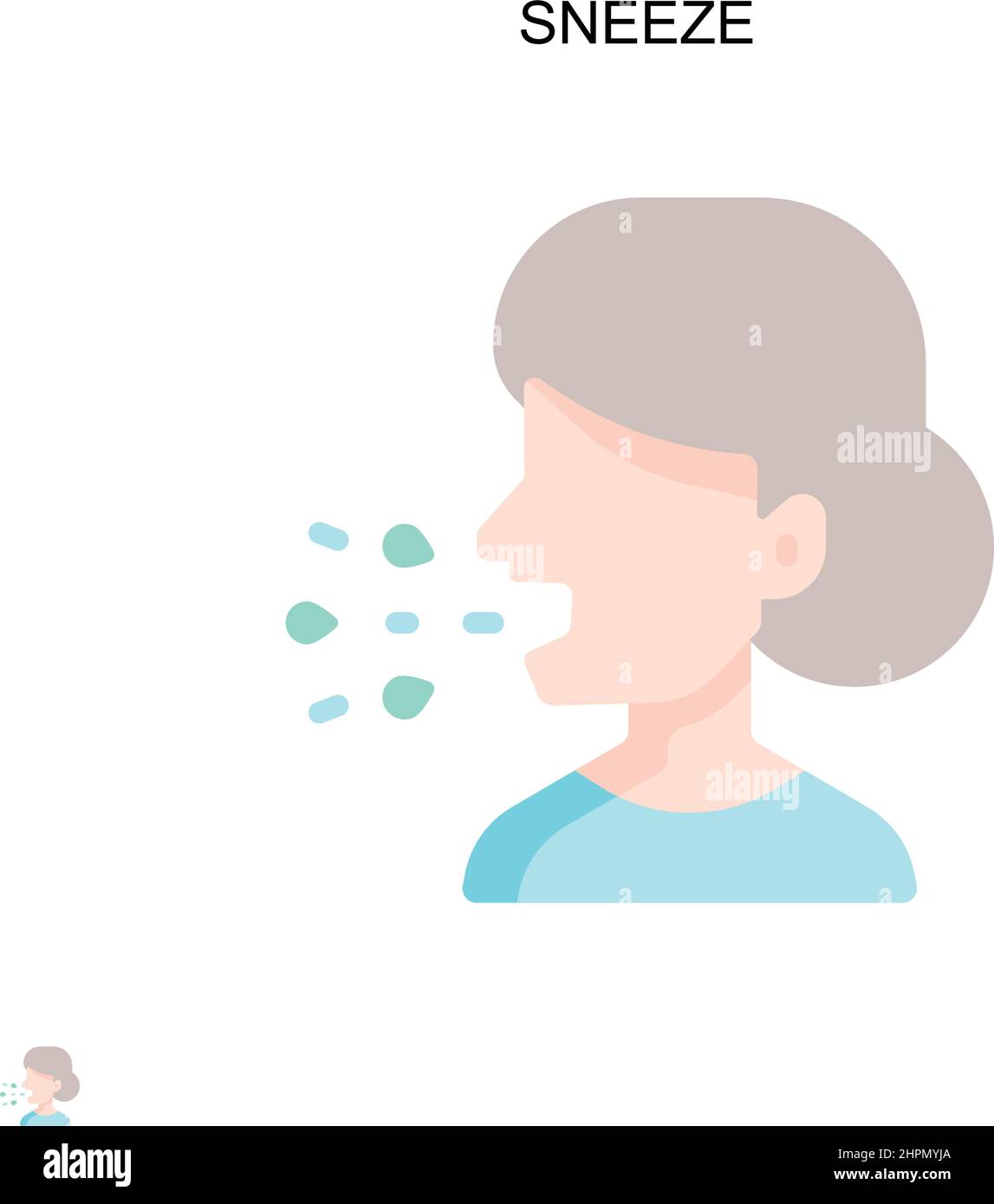 Sneeze Simple vector icon. Illustration symbol design template for web ...