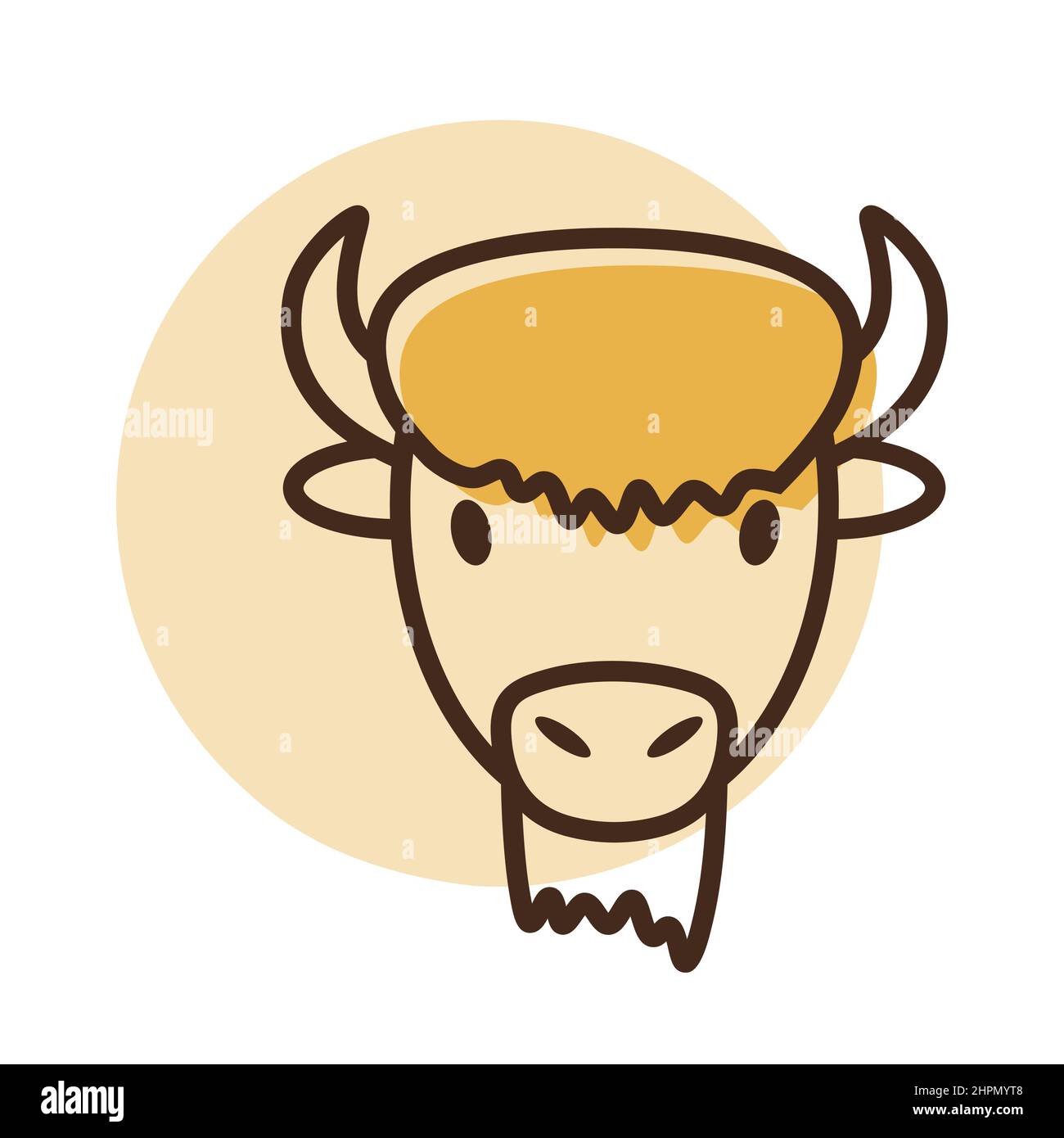 Bison buffalo ox icon. Animal head vector. Agriculture sign. Graph ...
