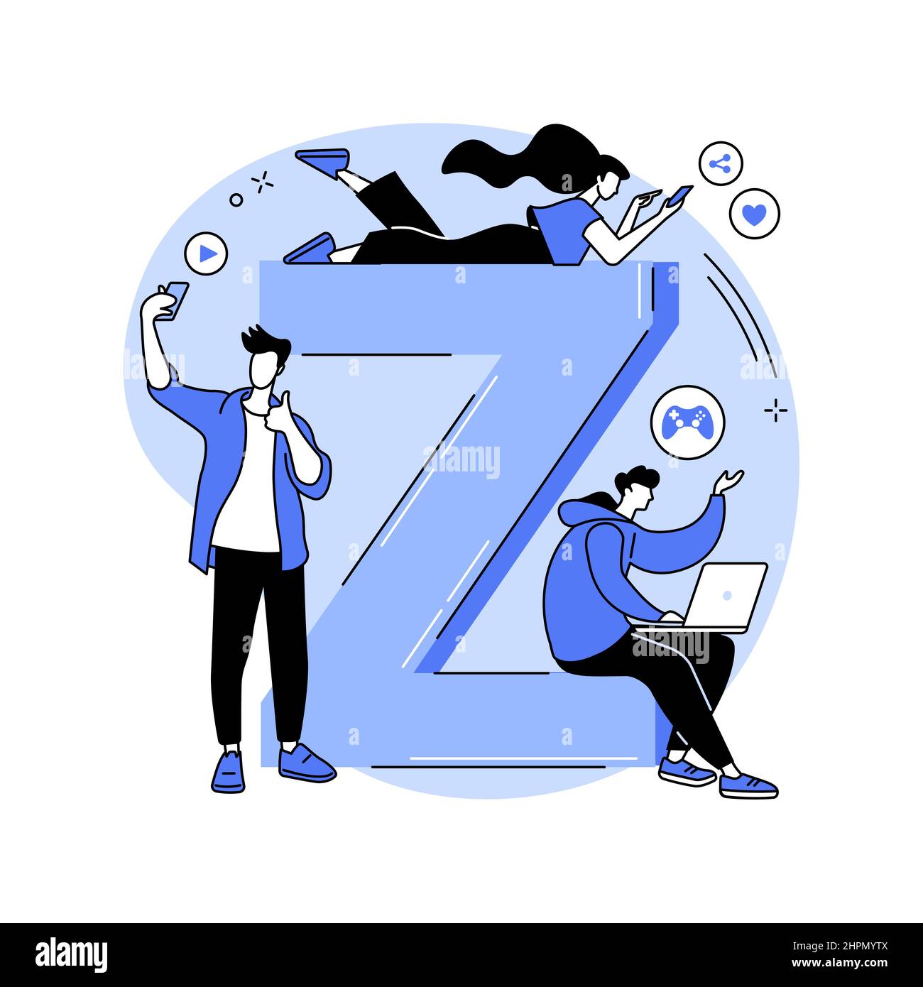 Generation Z abstract concept vector illustration Stock Vector Image ...