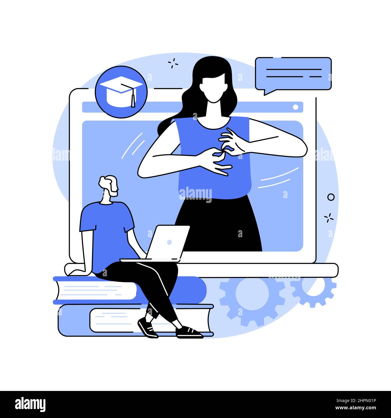 Sign language classes abstract concept vector illustration Stock Vector ...