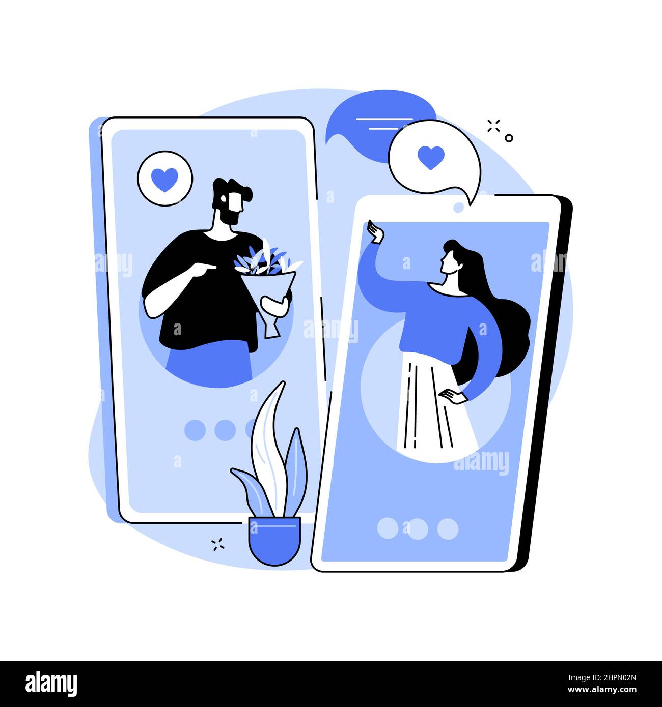 Online relationships abstract concept vector illustration Stock Vector ...