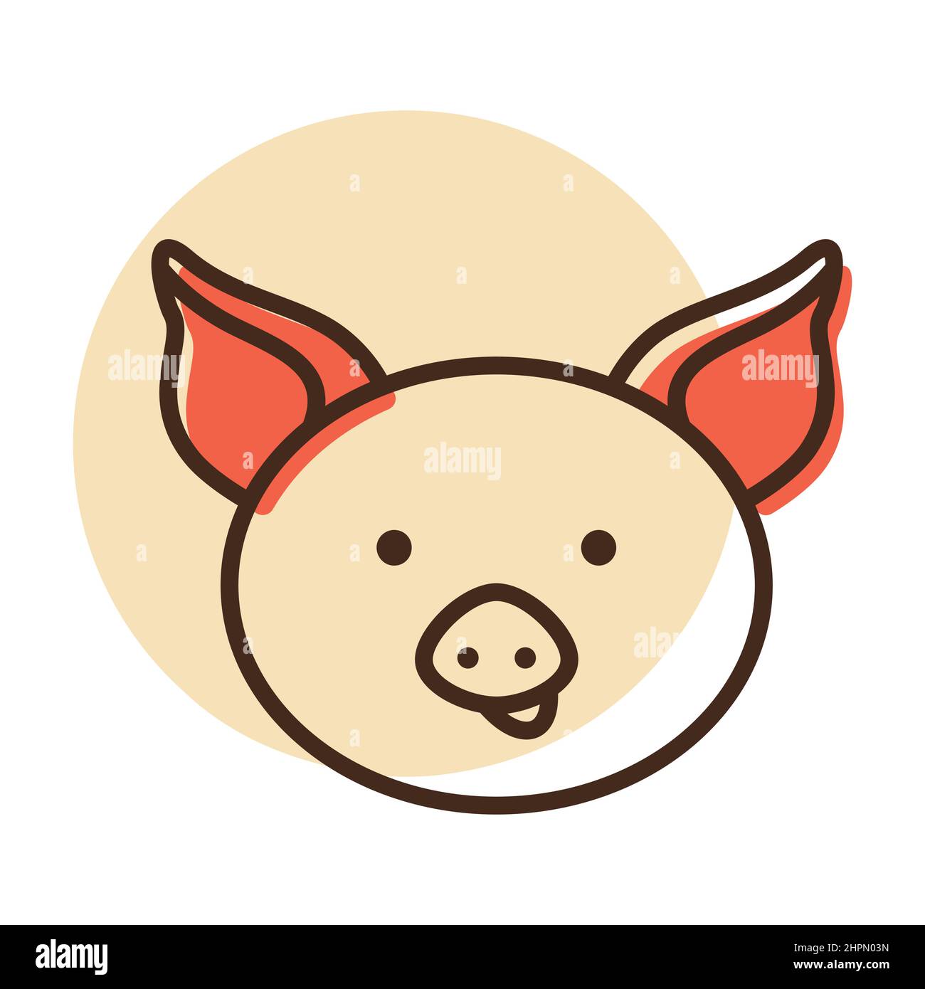 Pig icon. Farm animal vector illustration. Agriculture sign. Graph ...