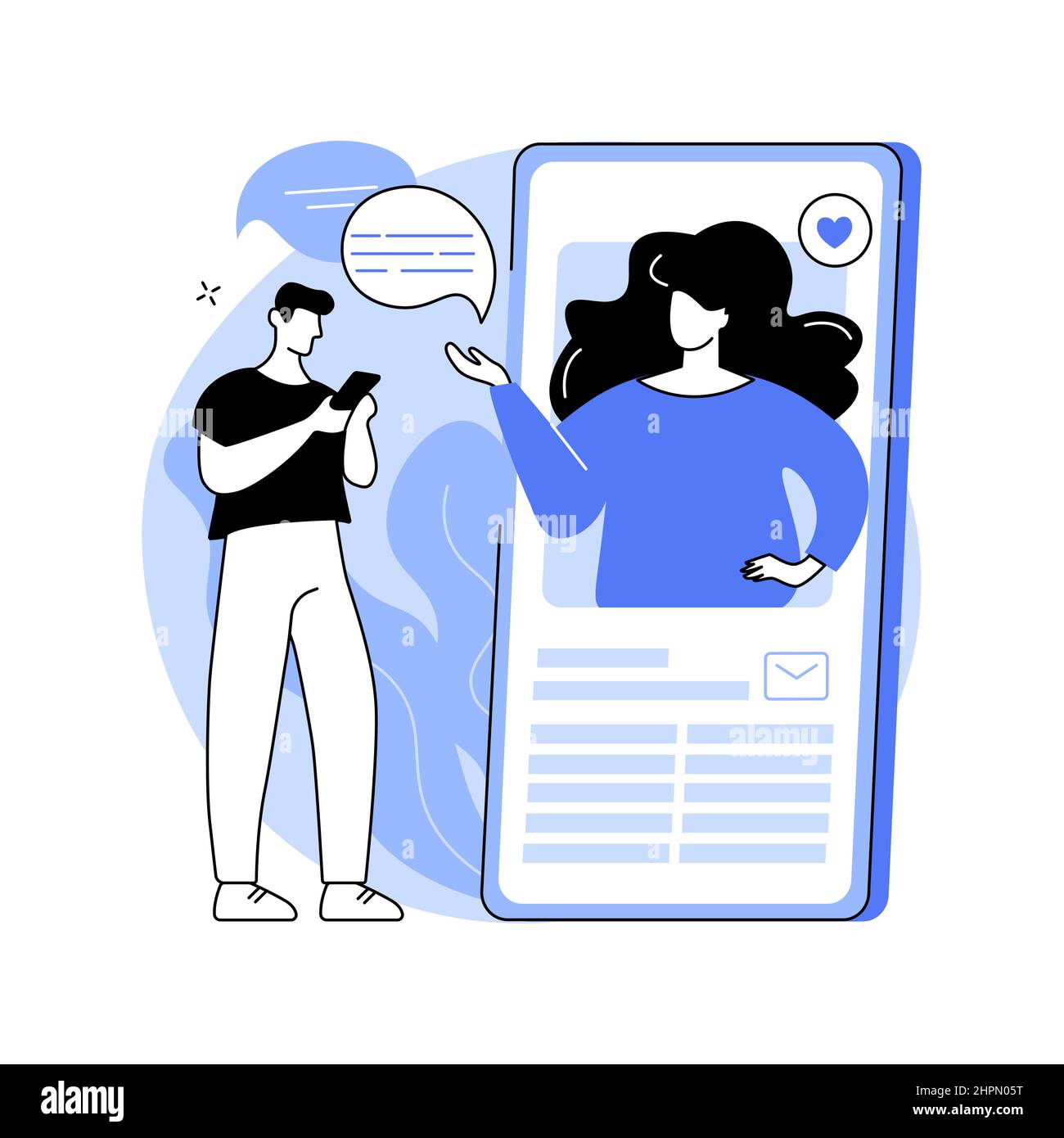 Online dating abstract concept vector illustration Stock Vector Image ...