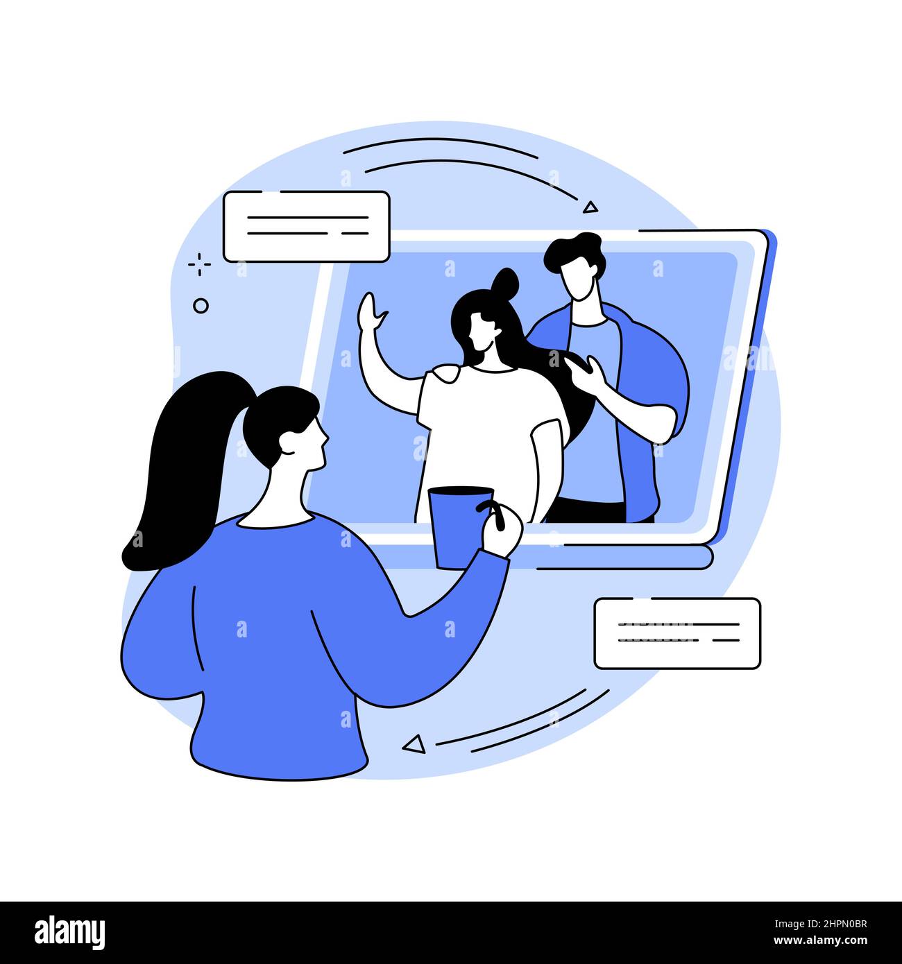 Online friends meeting abstract concept vector illustration Stock ...