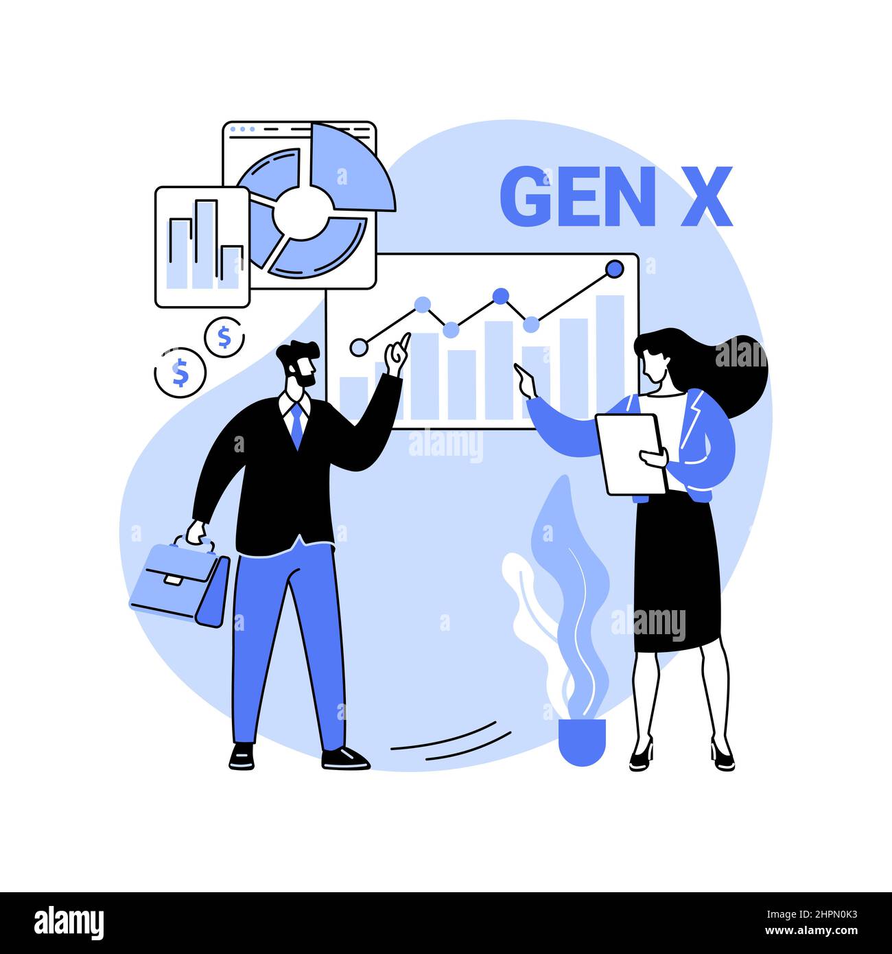 Generation X abstract concept vector illustration Stock Vector Image ...