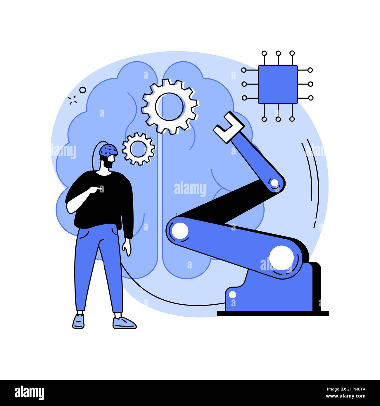 Cybernetics abstract concept vector illustration Stock Vector Image ...