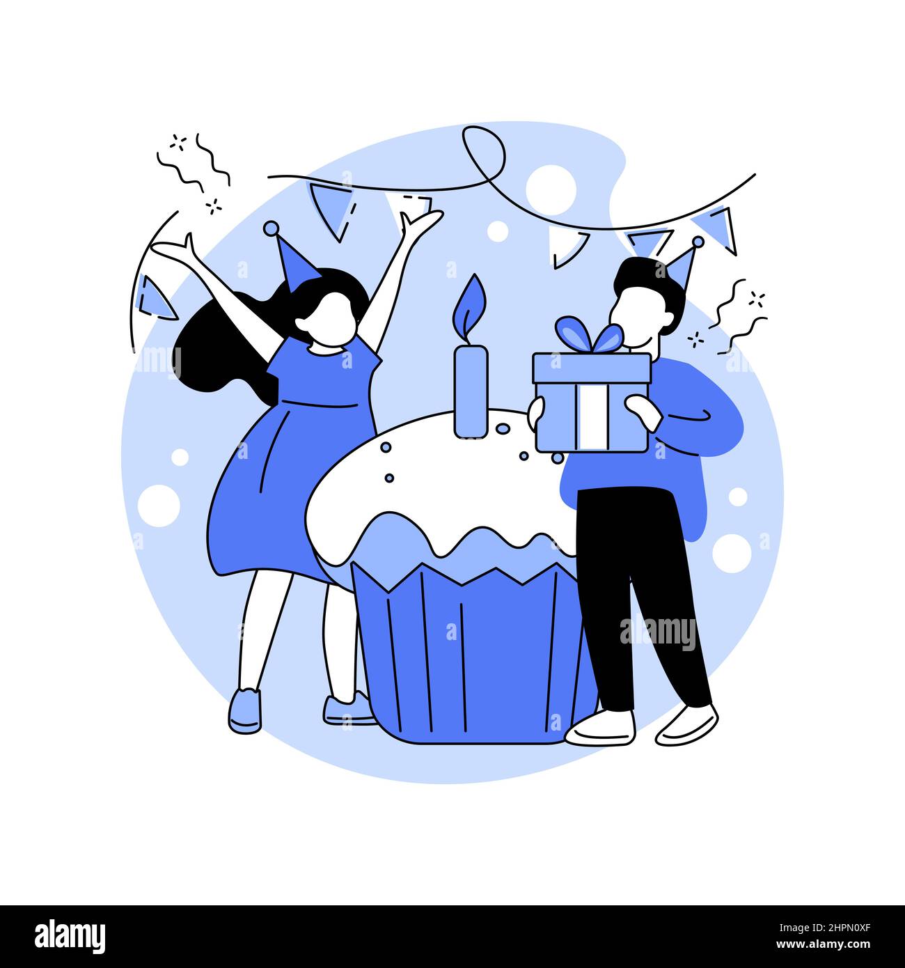 Kids birthday abstract concept vector illustration Stock Vector Image ...