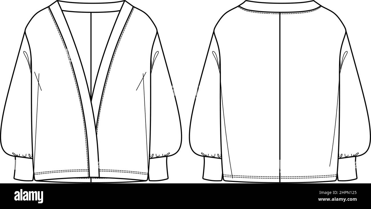 Vector dropped shouldered jacket fashion CAD, woman woven jacket with ...