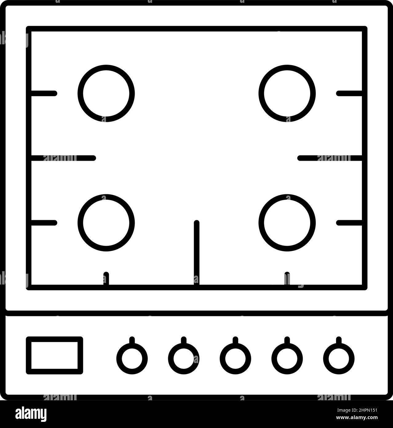 gas cooktop line icon vector illustration Stock Vector Image & Art - Alamy