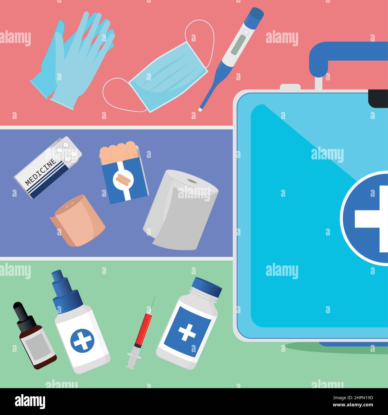 medical emergency kit Stock Vector Image & Art - Alamy