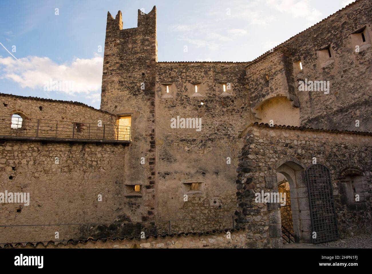 The medieval 12th century Beseno Castle in Lagarina Valley in Trentino ...