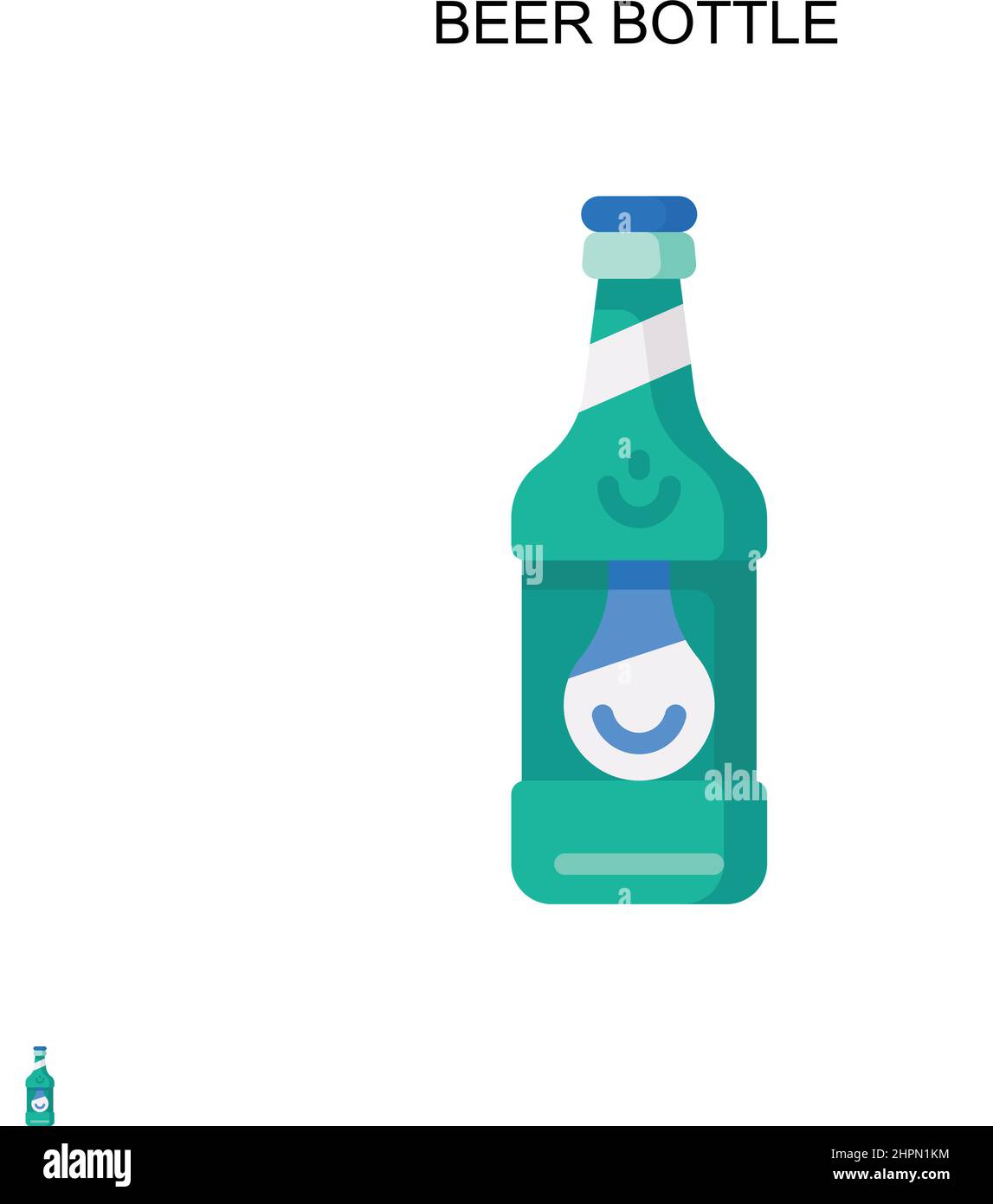 Beer bottle Simple vector icon. Illustration symbol design template for ...