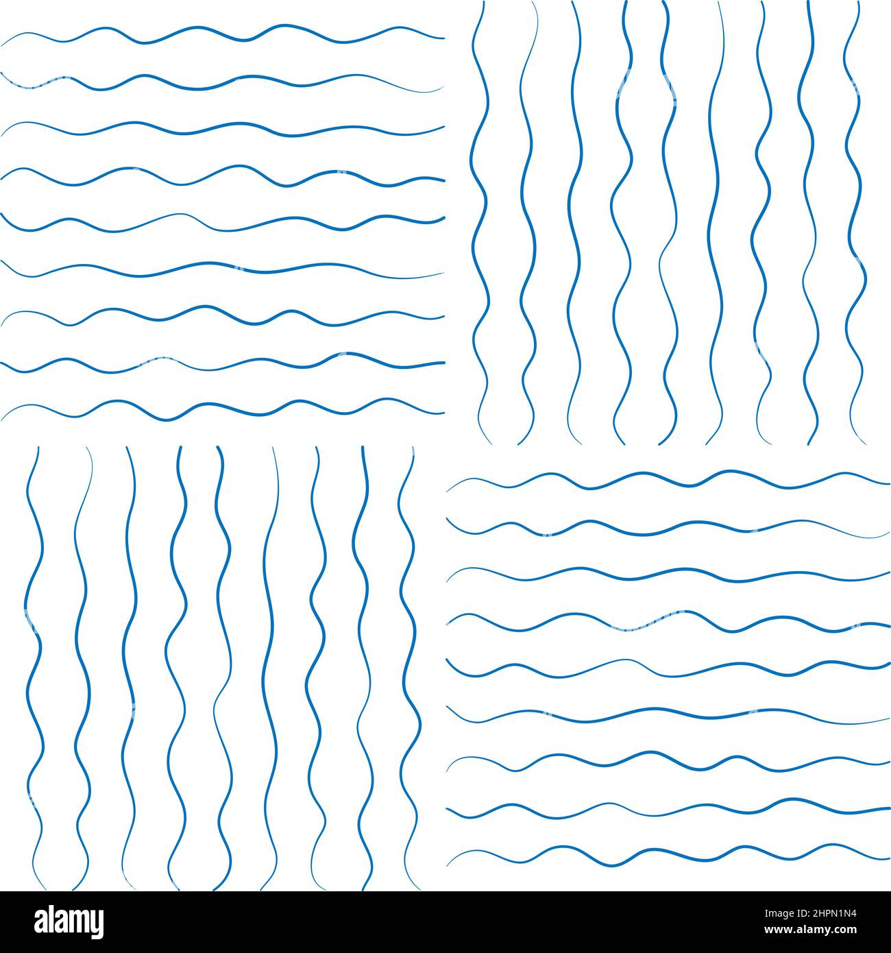 Seamless pattern with simple minimalist handdrawn waves vector ...