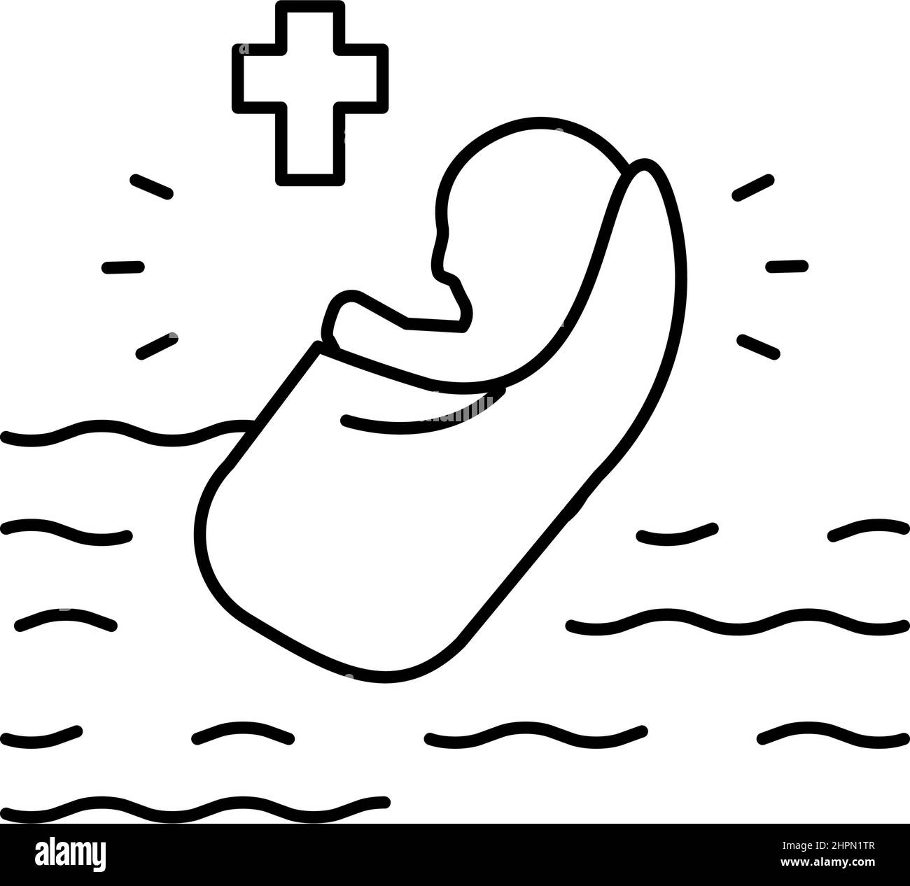 baptism christianity line icon vector illustration Stock Vector Image ...