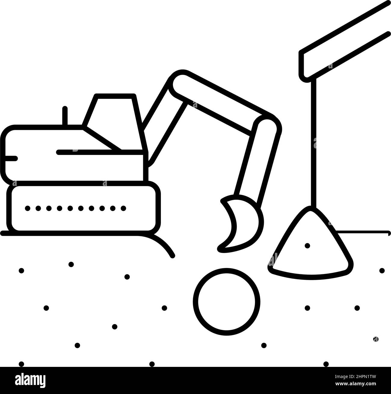 excavation pipe from ground line icon vector illustration Stock Vector ...