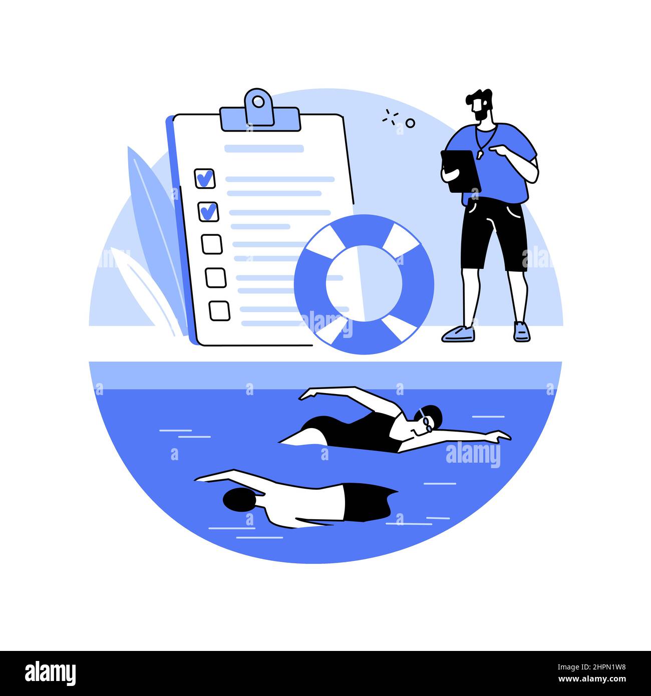Swimming and lifesaving classes abstract concept vector illustration ...