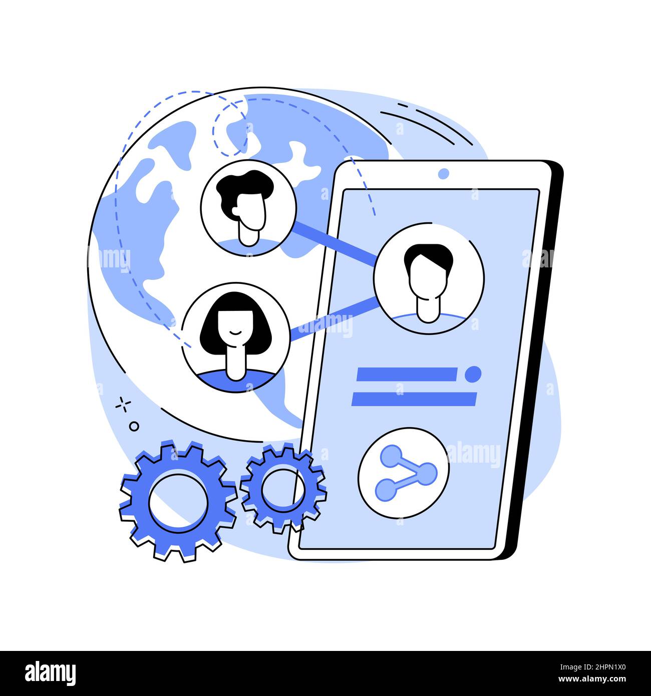 Mobile collaboration abstract concept vector illustration Stock Vector ...
