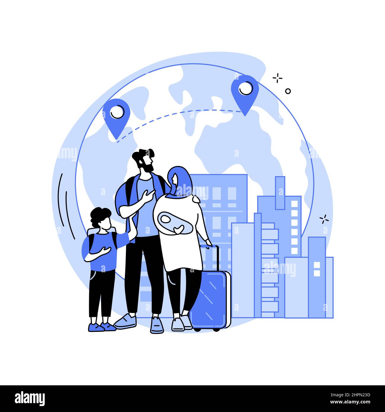 Family migration abstract concept vector illustration Stock Vector ...