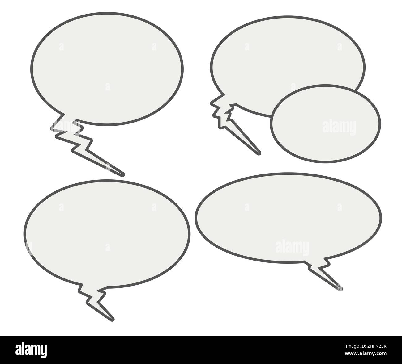 Isolated artwork illustration of light gray colored various comic style ...