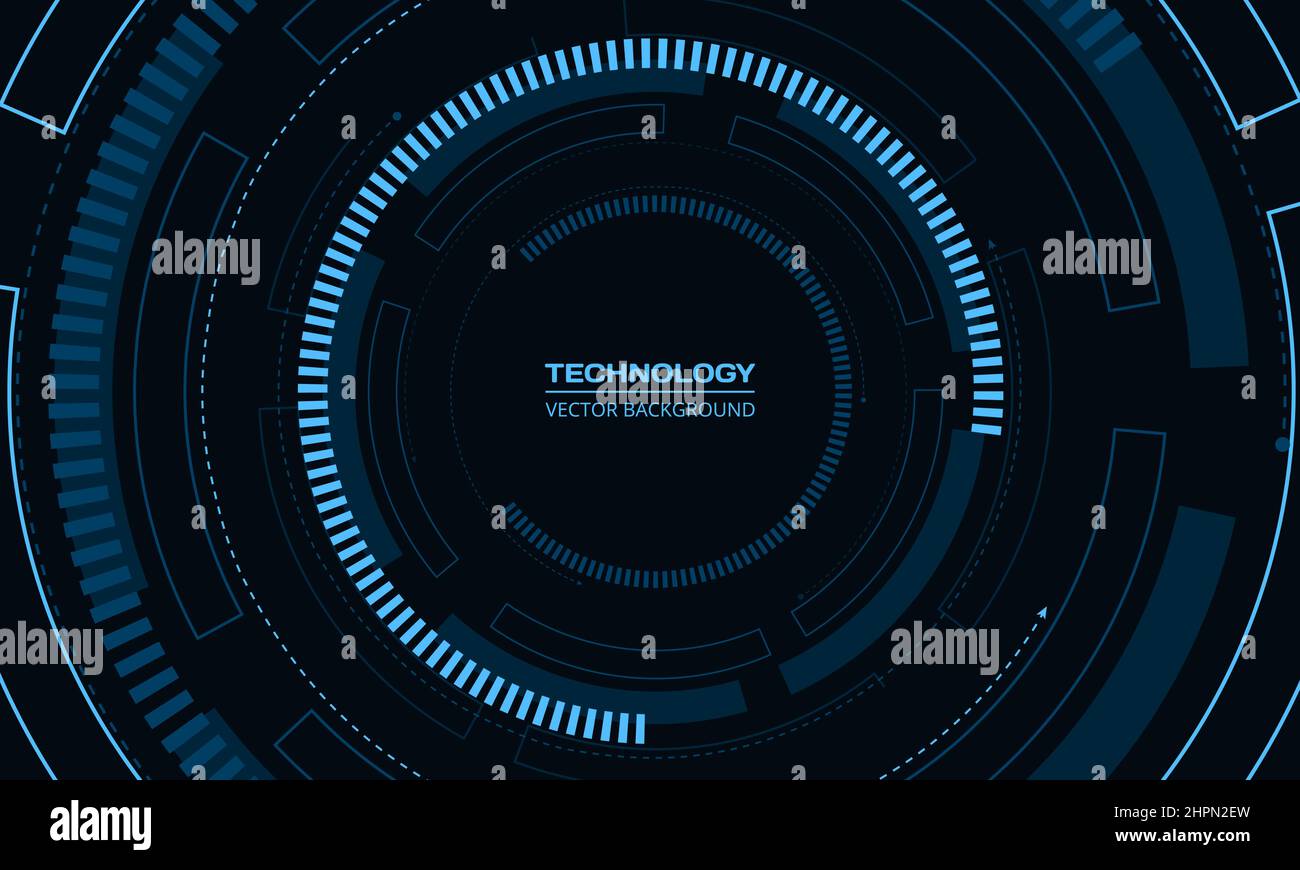 Technology circular structure elements Sci-fi futuristic cyber HUD concept background Stock ...