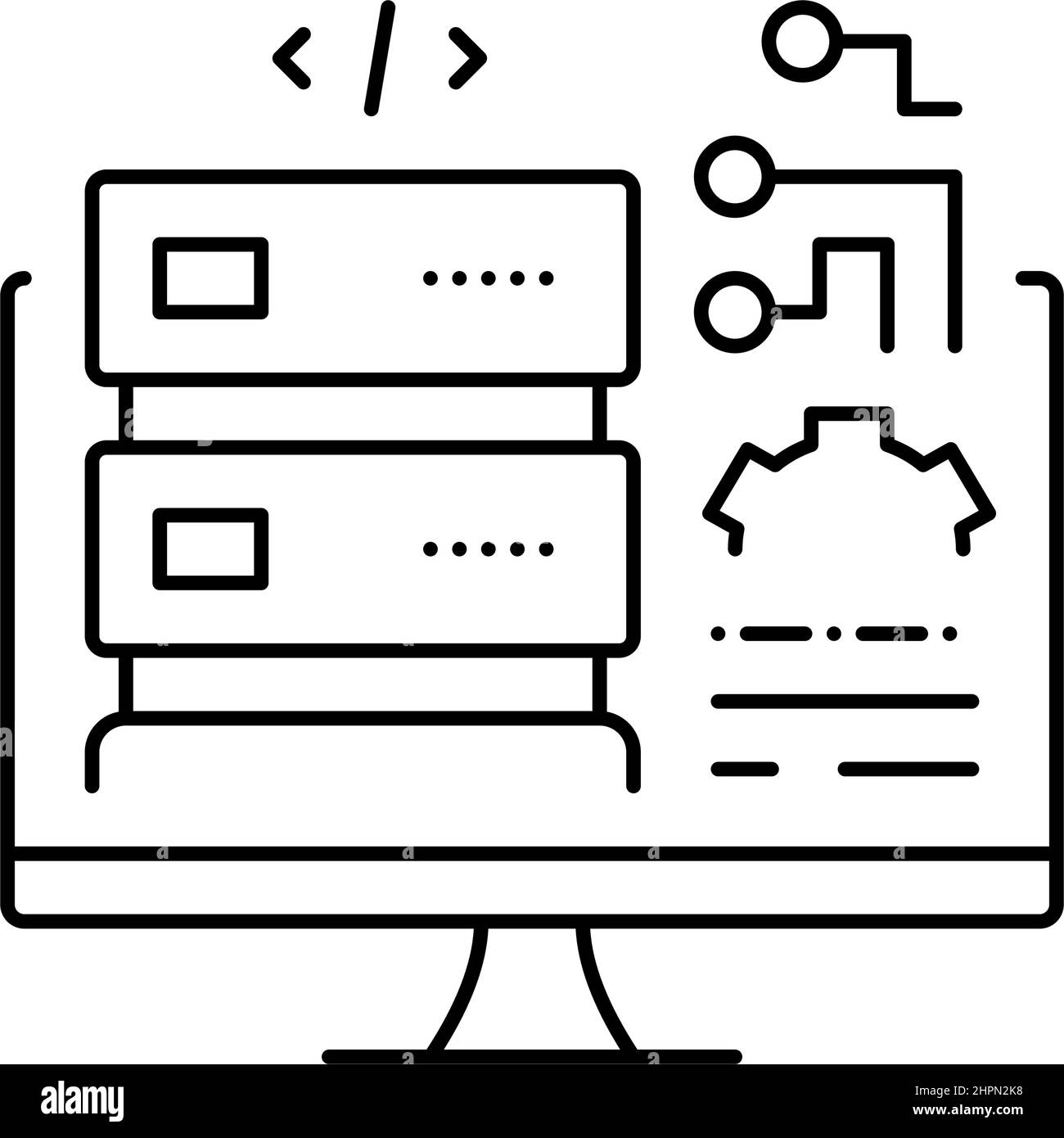 server software line icon vector illustration Stock Vector Image & Art ...