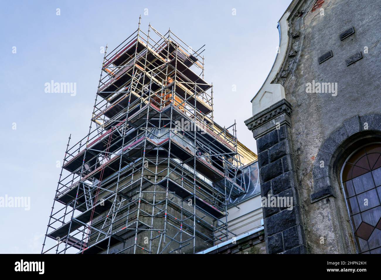 scaffolding of complicated configuration for the restoration and ...