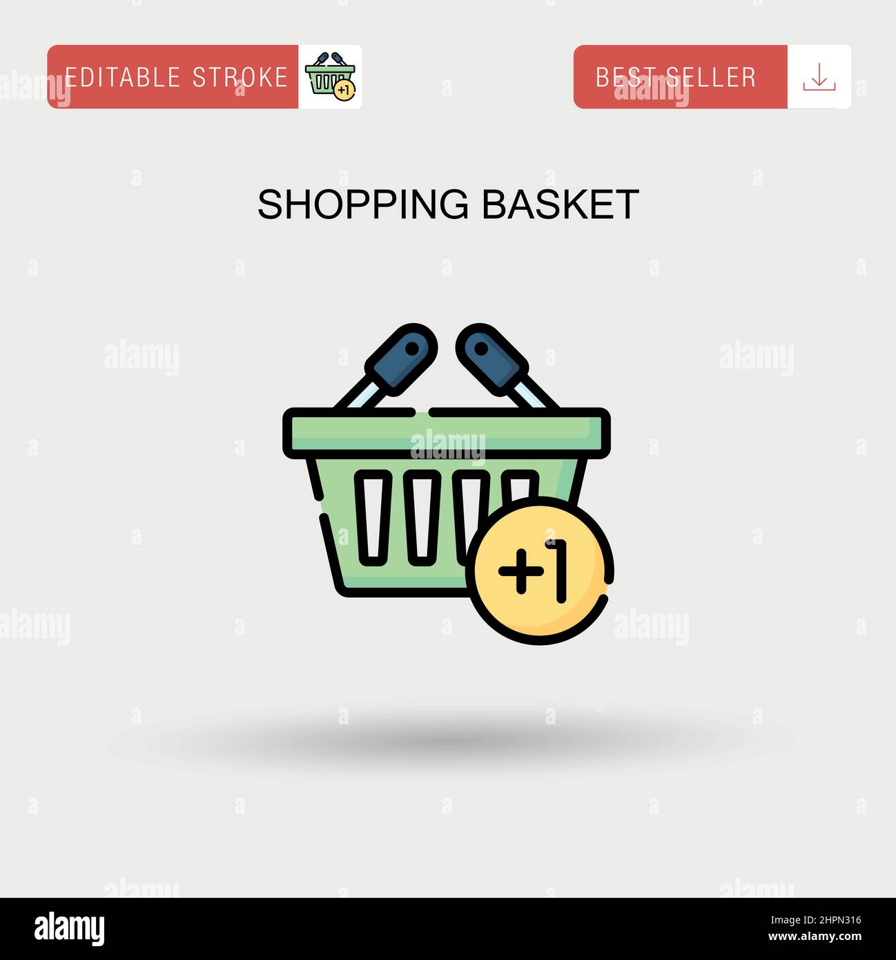 Shopping plastic basket color icon hi-res stock photography and images ...
