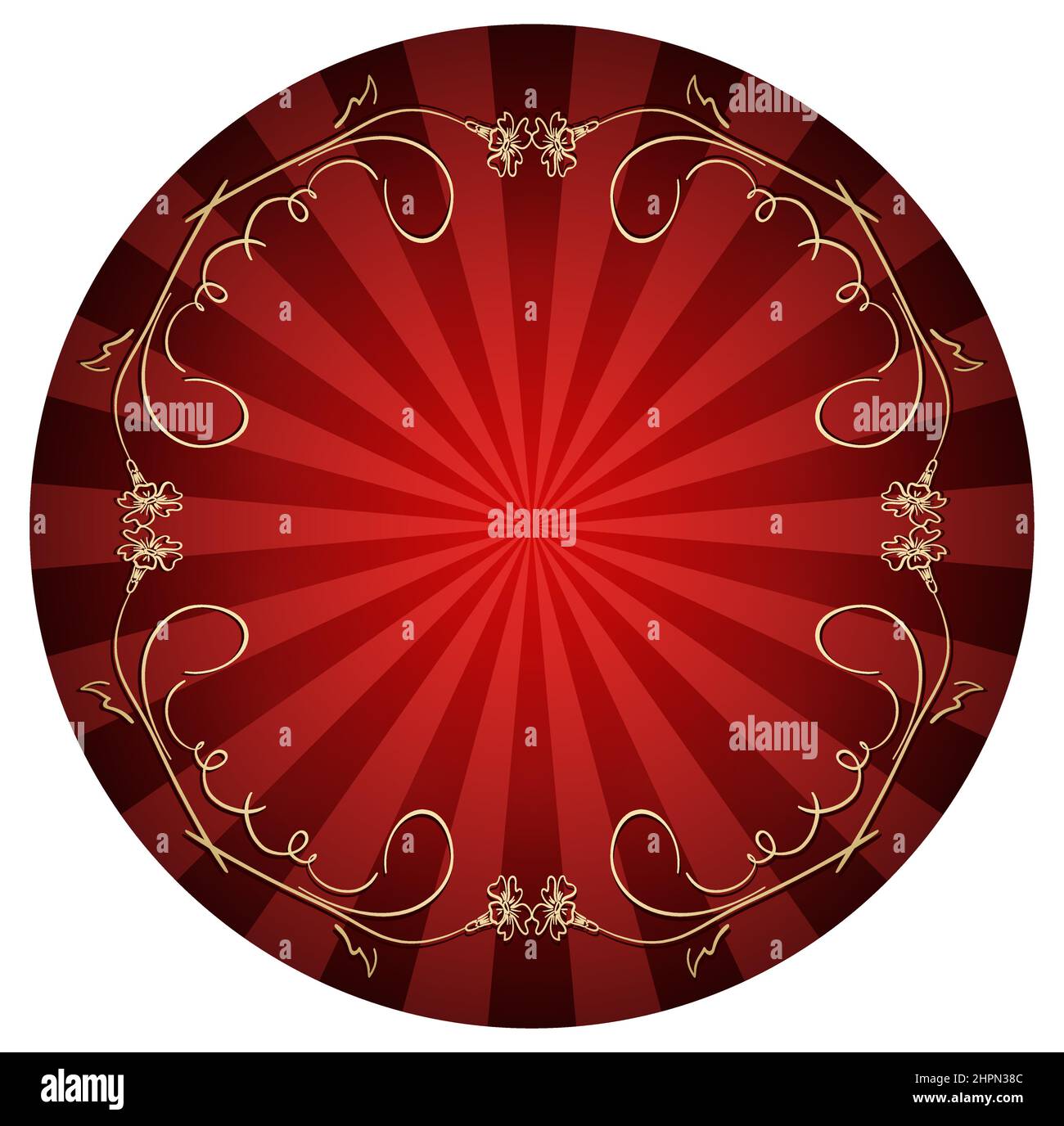 red background with gold curly frame - vector Stock Vector Image & Art ...