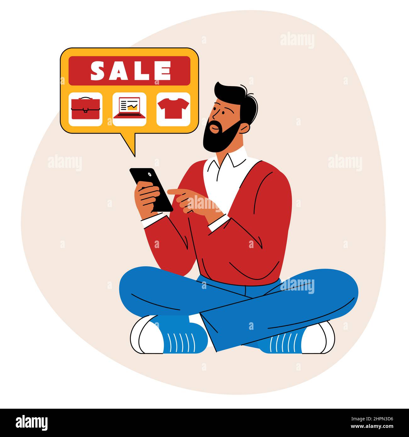 Shopping online mobile business Stock Vector Images - Alamy