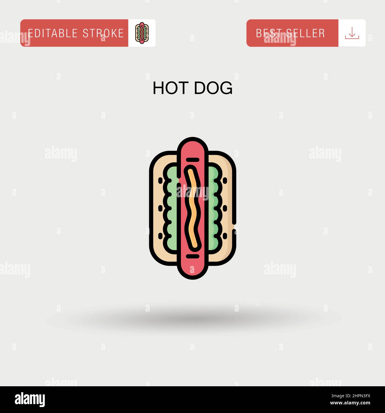 Hot dog Simple vector icon Stock Vector Image & Art - Alamy