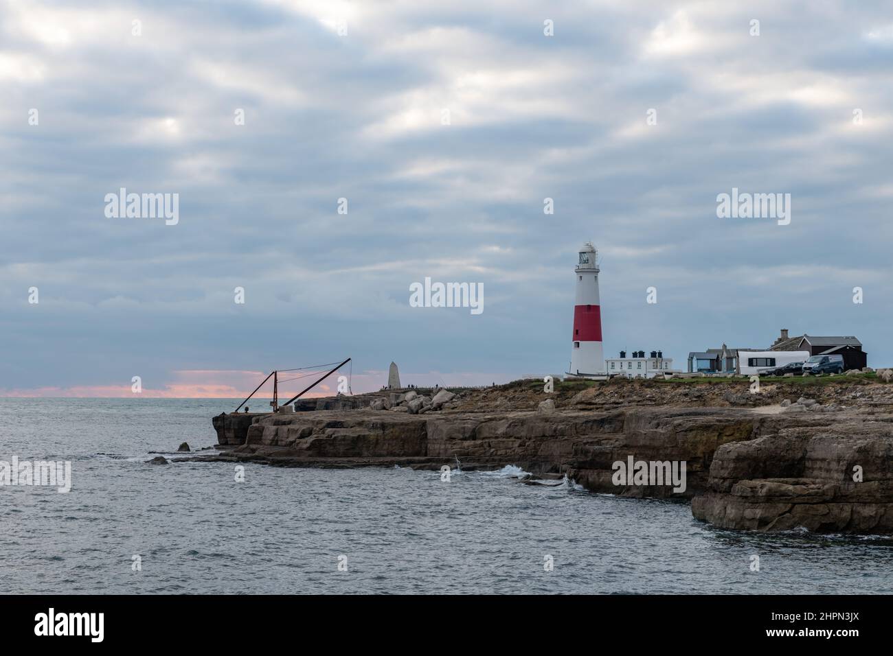 Portland Bill lighthouse in Dorset at dusk Stock Photo - Alamy