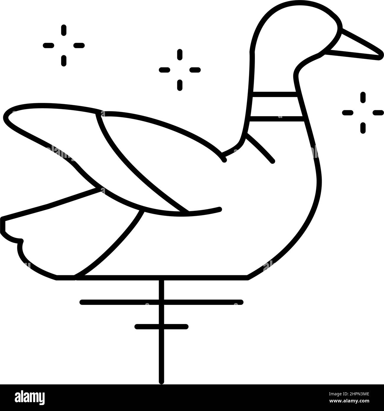 stuffed decoy for duck line icon vector illustration Stock Vector Image ...