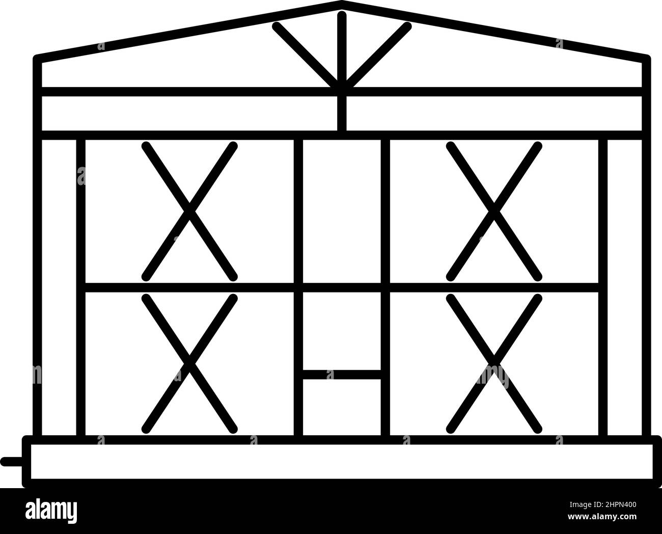production facility concrete line icon vector illustration Stock Vector ...