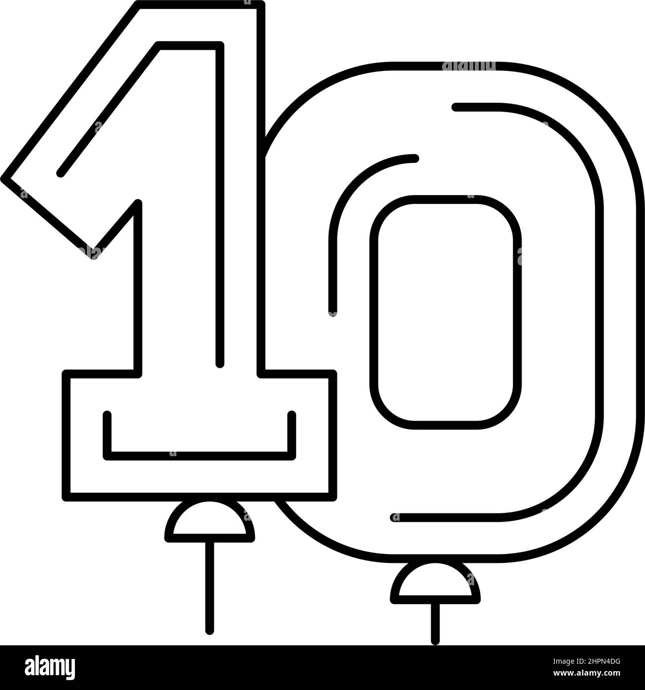 numbers balloon line icon vector illustration Stock Vector Image & Art ...