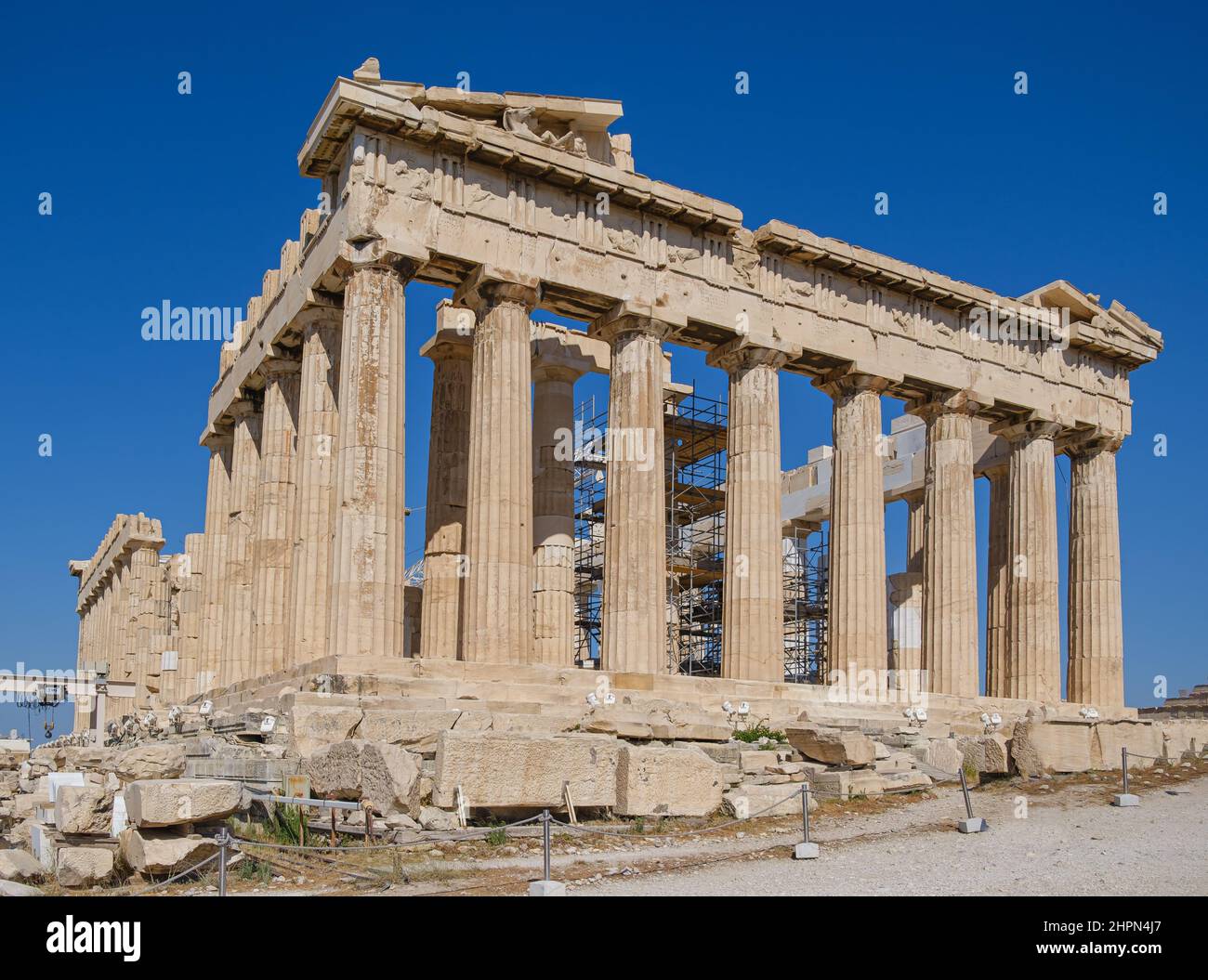 Reconstruction of famous ancient Greek temple of Parthenon in Athens, Greece Stock Photo - Alamy