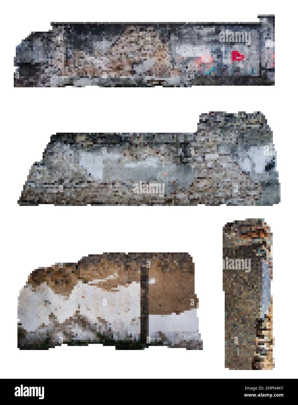 Pixel artwork illustration of 16 bit clipart of grungy and destroyed ...