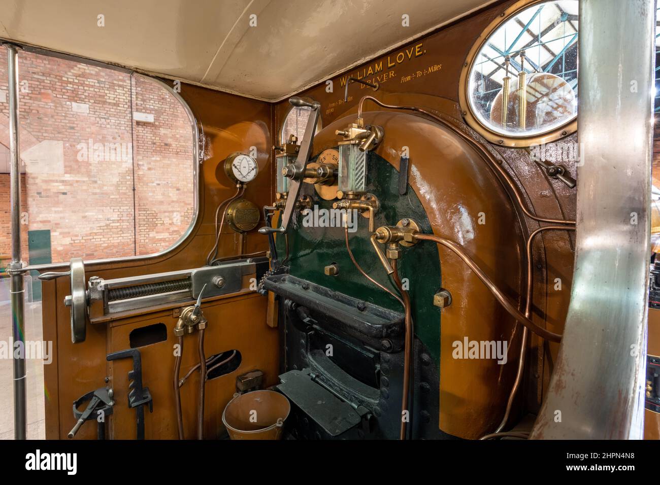 York.Yorkshire.United Kingdom.February 13th 2022.View inside the cab of ...