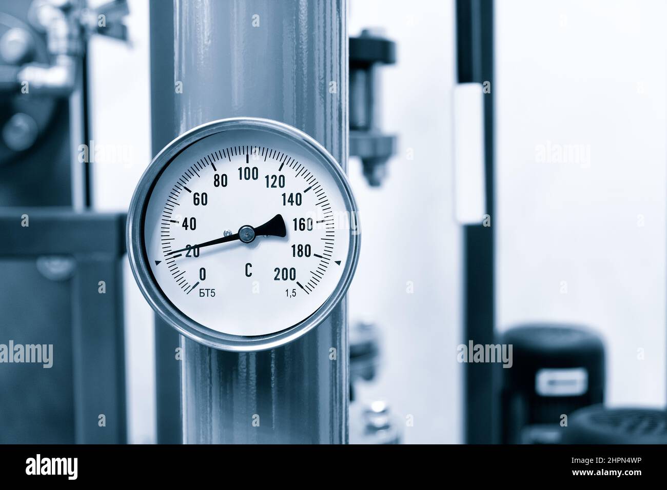 Industrial concept. equipment of the boiler-house, - valves, tubes ...