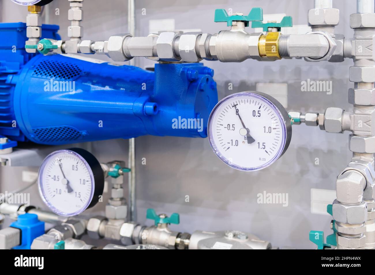 Industrial concept. equipment of the boiler-house, - valves, tubes ...