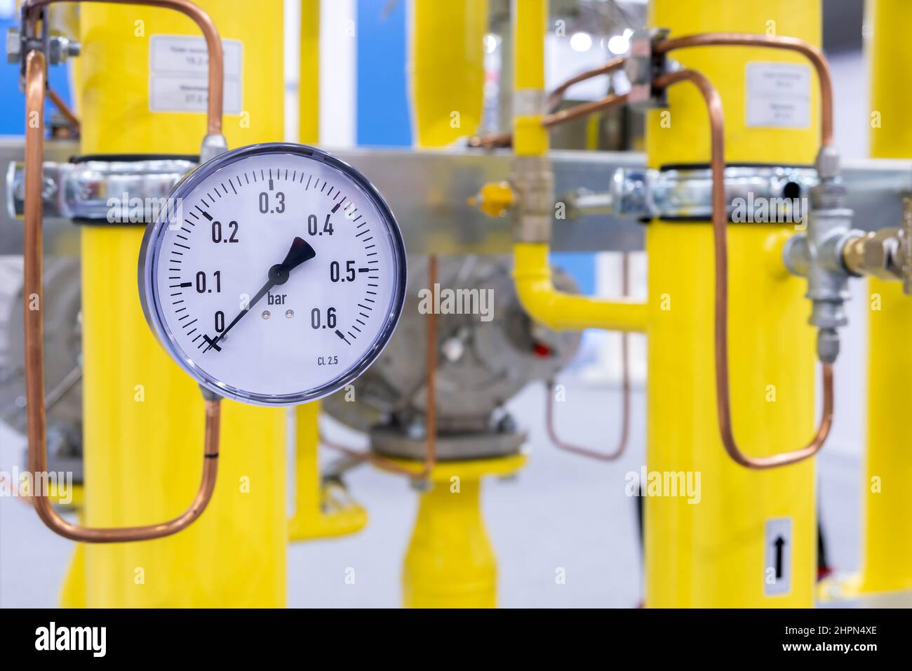 Pressure meters on natural gas pipeline Stock Photo - Alamy