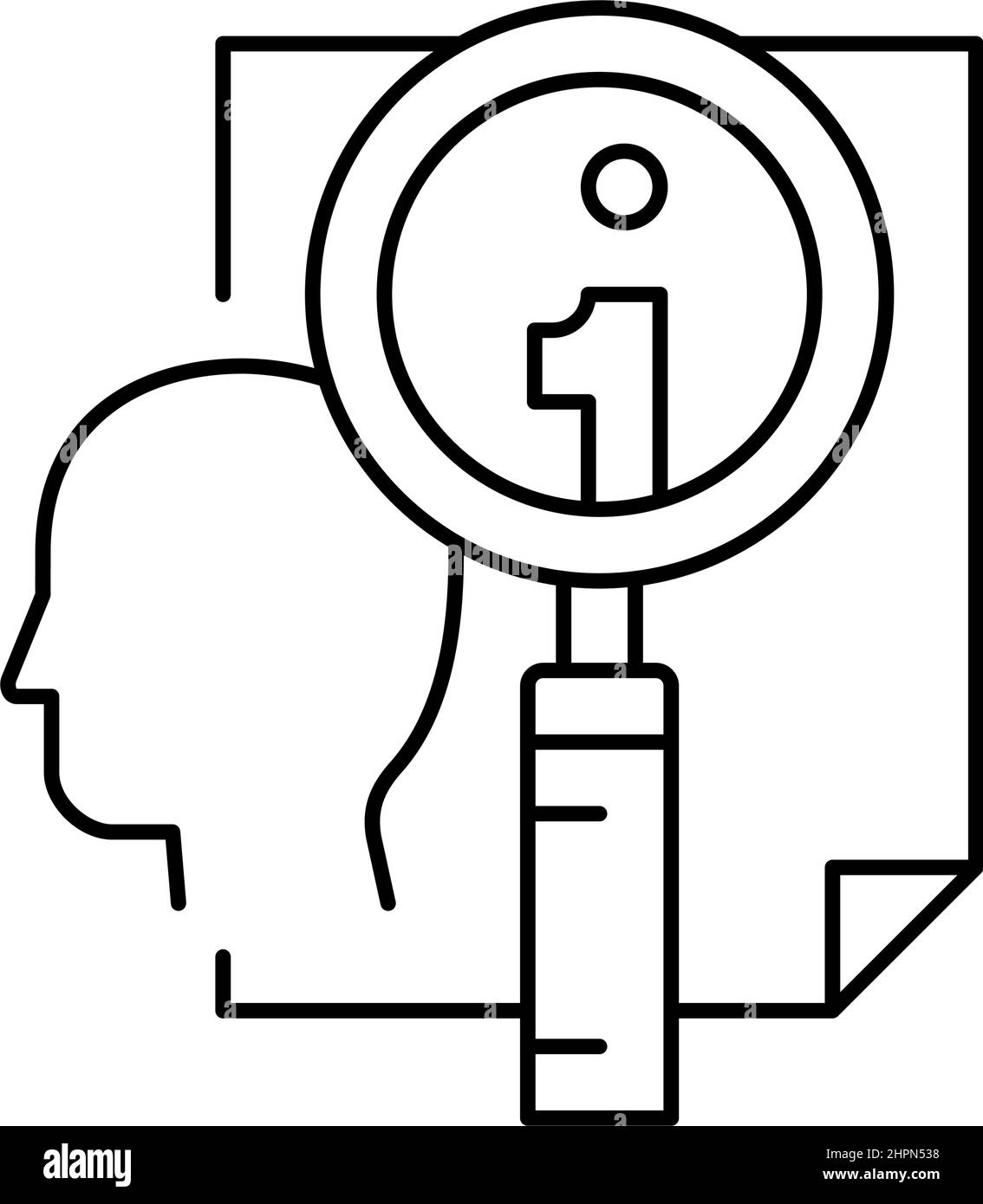 personal information research detective line icon vector illustration ...