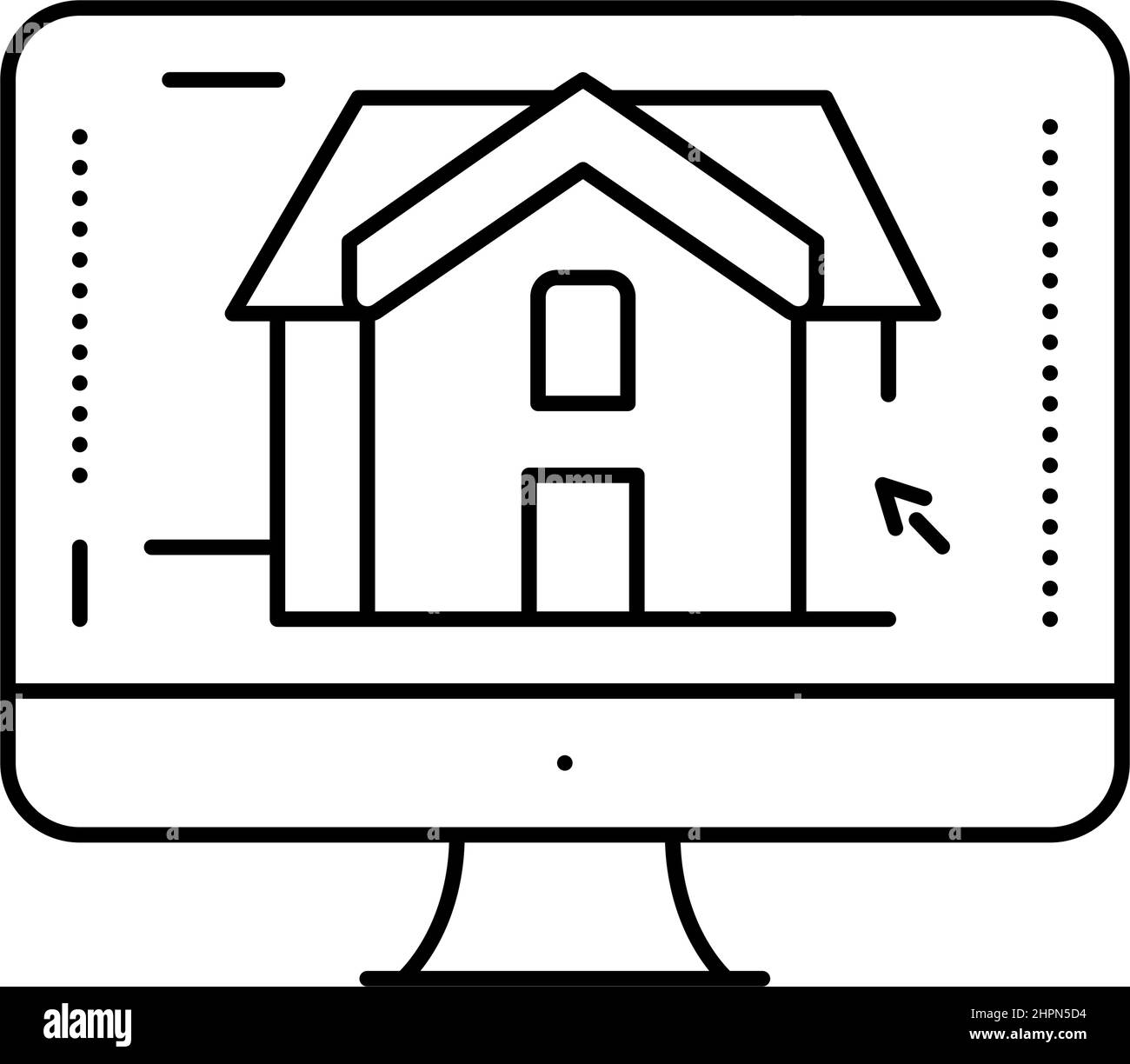 3d architecture visualization line icon vector illustration Stock ...