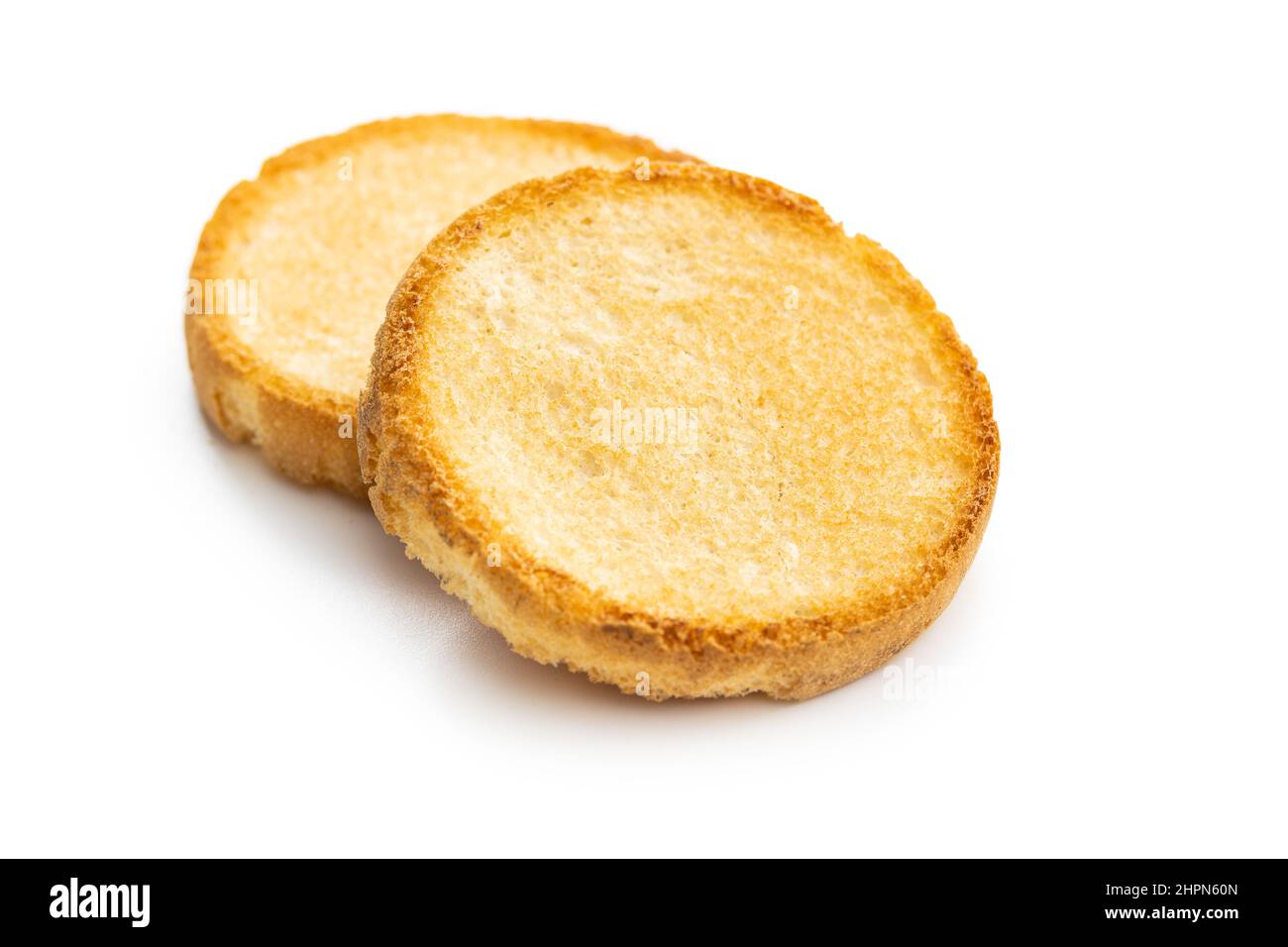 Dietary rusks bread. Crusty biscuits isolated on a white background ...