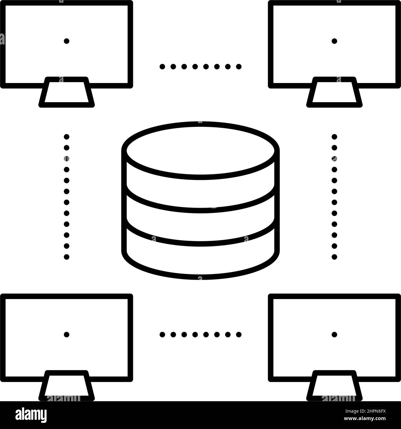 network working digital processing line icon vector illustration Stock ...