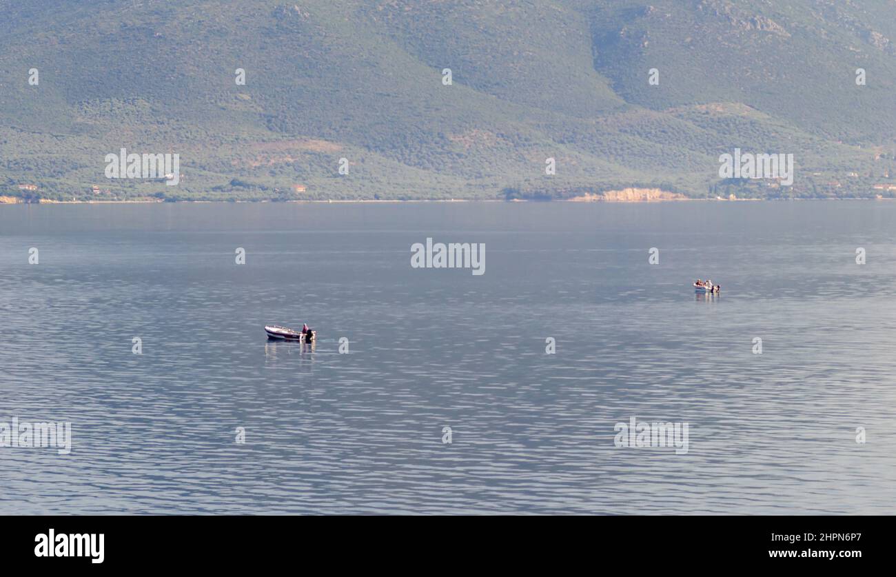 Panorama of the tourist island of Skiathos in Greece Stock Photo - Alamy