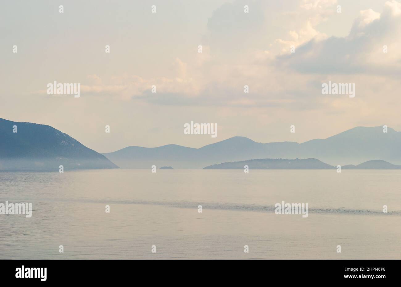 Panorama of the tourist island of Skiathos in Greece Stock Photo - Alamy