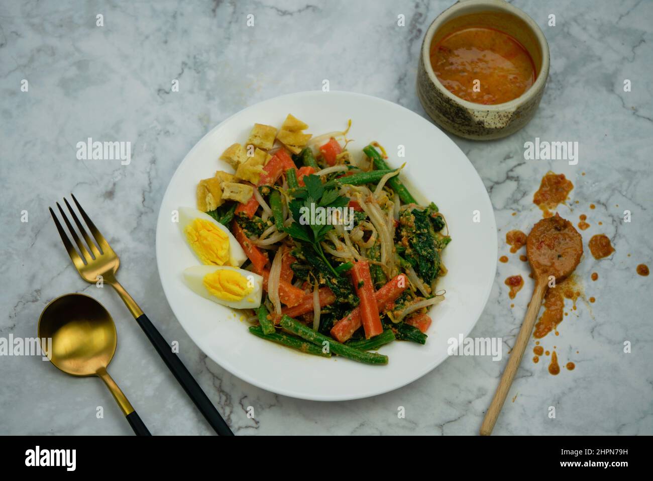 Indonesian Food called Gado-gado, a traditional Javanese salad ...