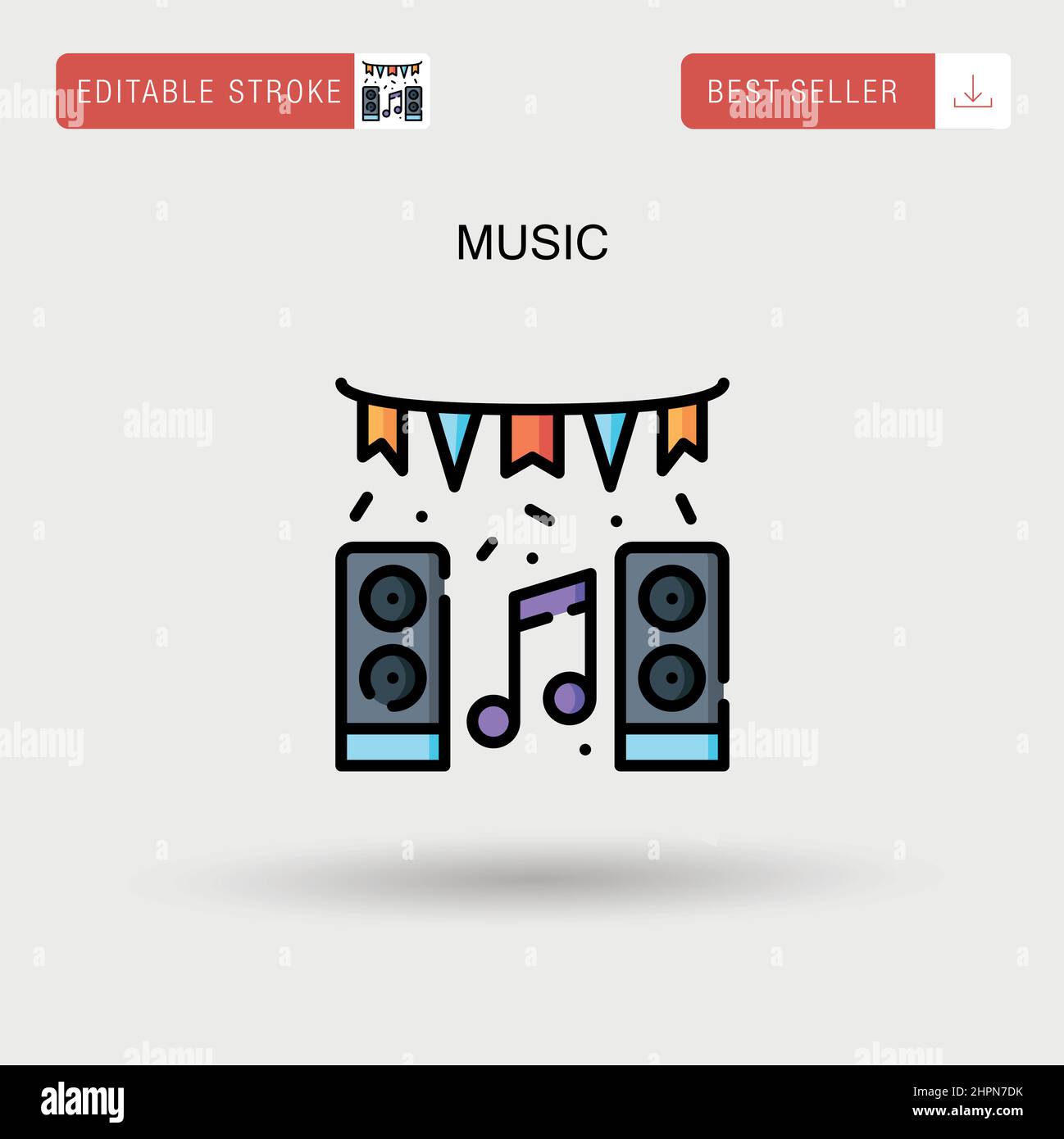 Music Simple vector icon Stock Vector Image & Art - Alamy